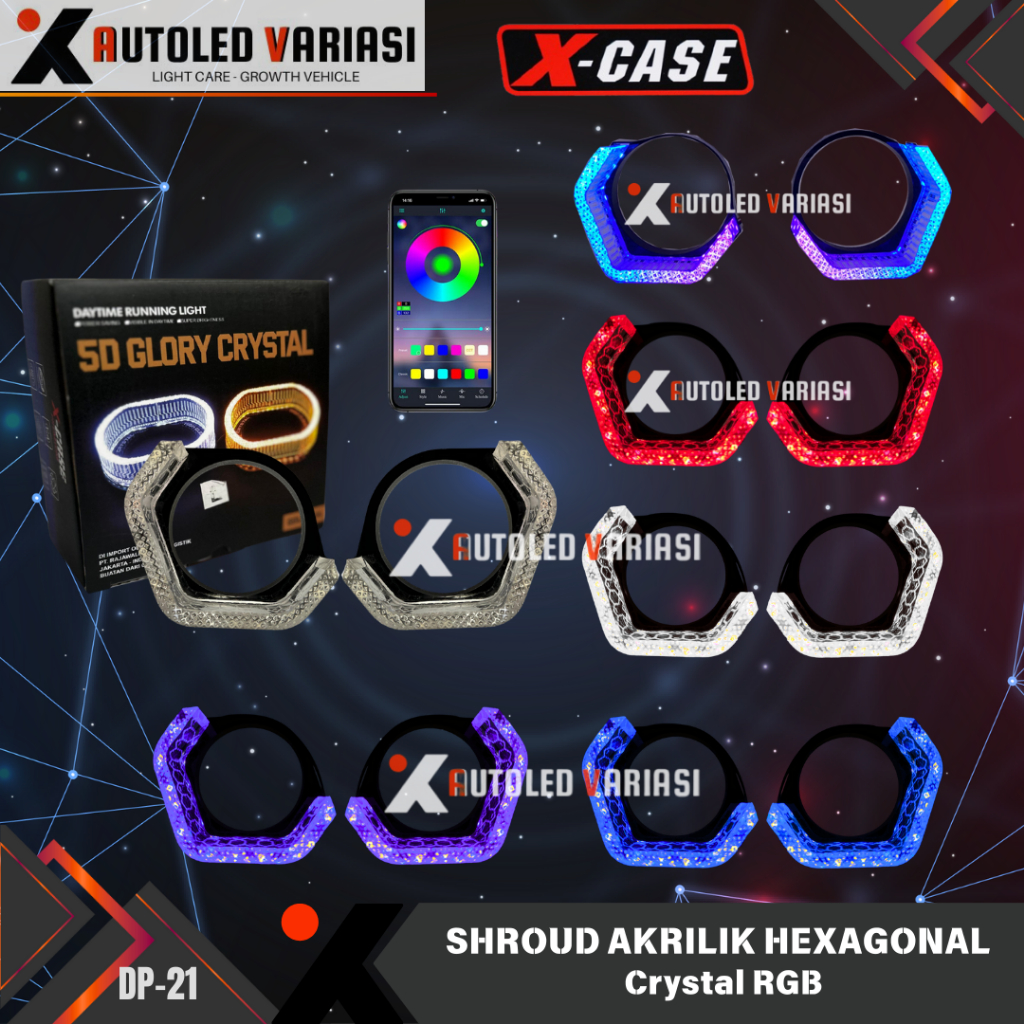 Jual Shroud Crystal 5D Hexagon Style RGB App Connect Bmw Hexa Akrilik ...