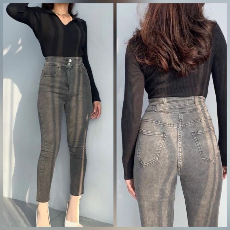 Jual Maweth J32 Celana Highwaist Skinny Jeans Wanita Ketat HW Stretch ...