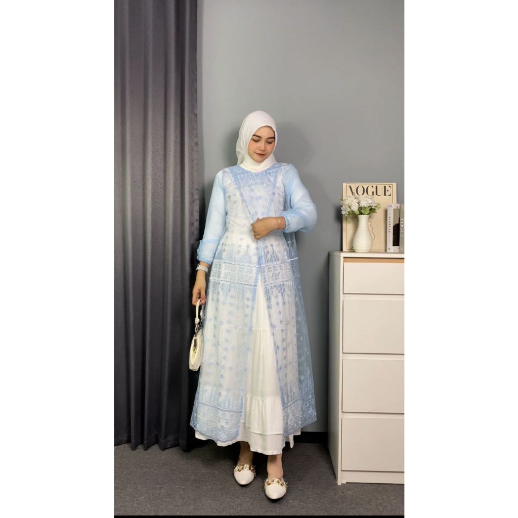 Jual Claudia Outer Brukat Kondangan / Long Outer Brukat Tunik Kebaya ...