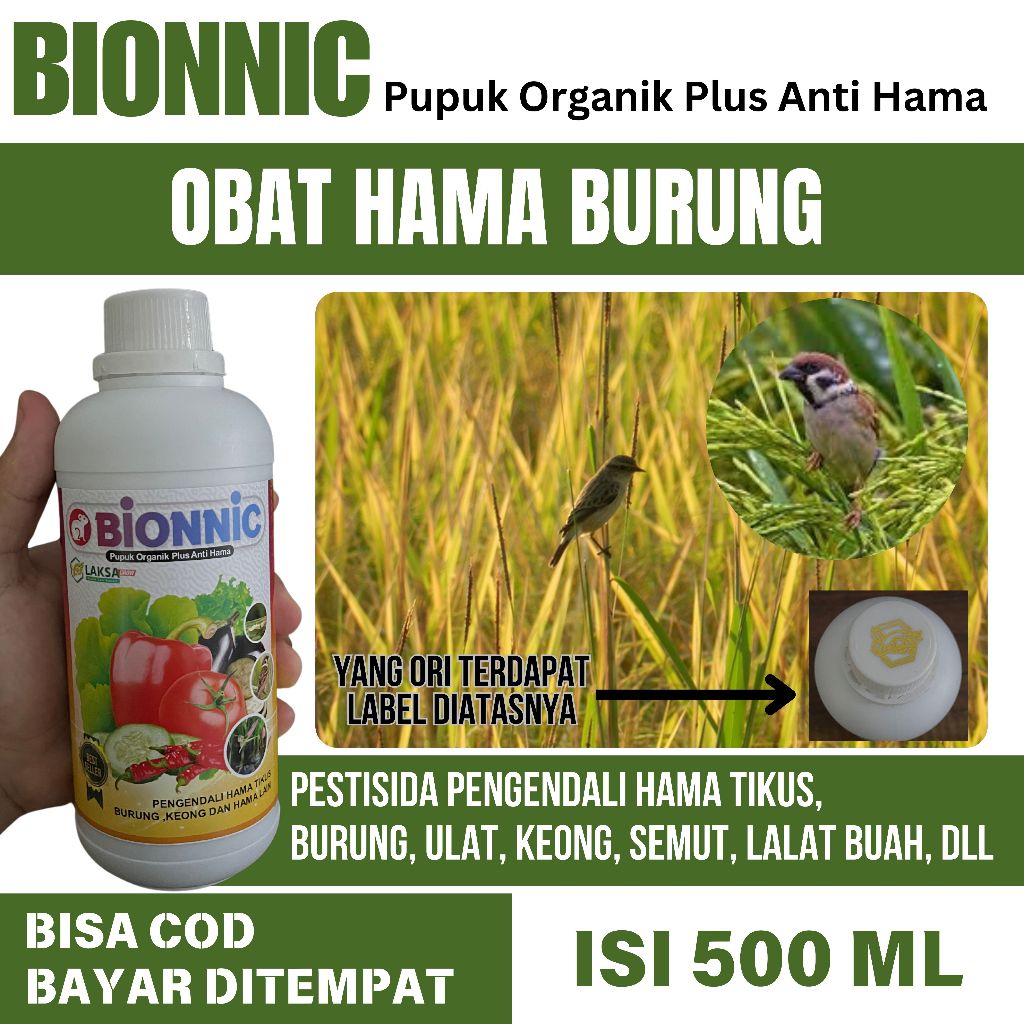 Jual Obat Pengusir Hama Burung Padi - BIONNIC Pestisidan Nabati ...