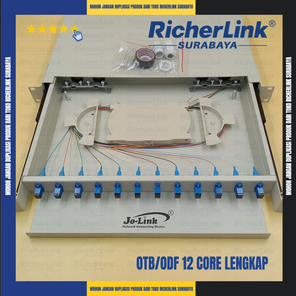 Jual JOLINK OTB 12 Core SC/UPC Lengkap Pigtail 12 Warna | Shopee Indonesia