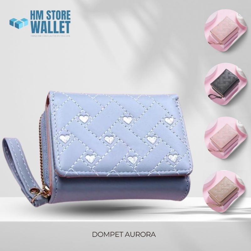 Jual Dompet Wanita Lipat Mini Aurora Pendek Premium Edt Multifungsi Korea Icon Kartu Koin Kecil ...