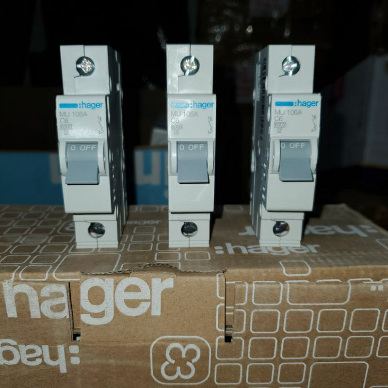 Jual Mcb Hager 1p 6a ,10a ,16a,20a ,25a,32a/ Hager 1phase 6a / Mcb merek Hager tipe 1phase 6A ...