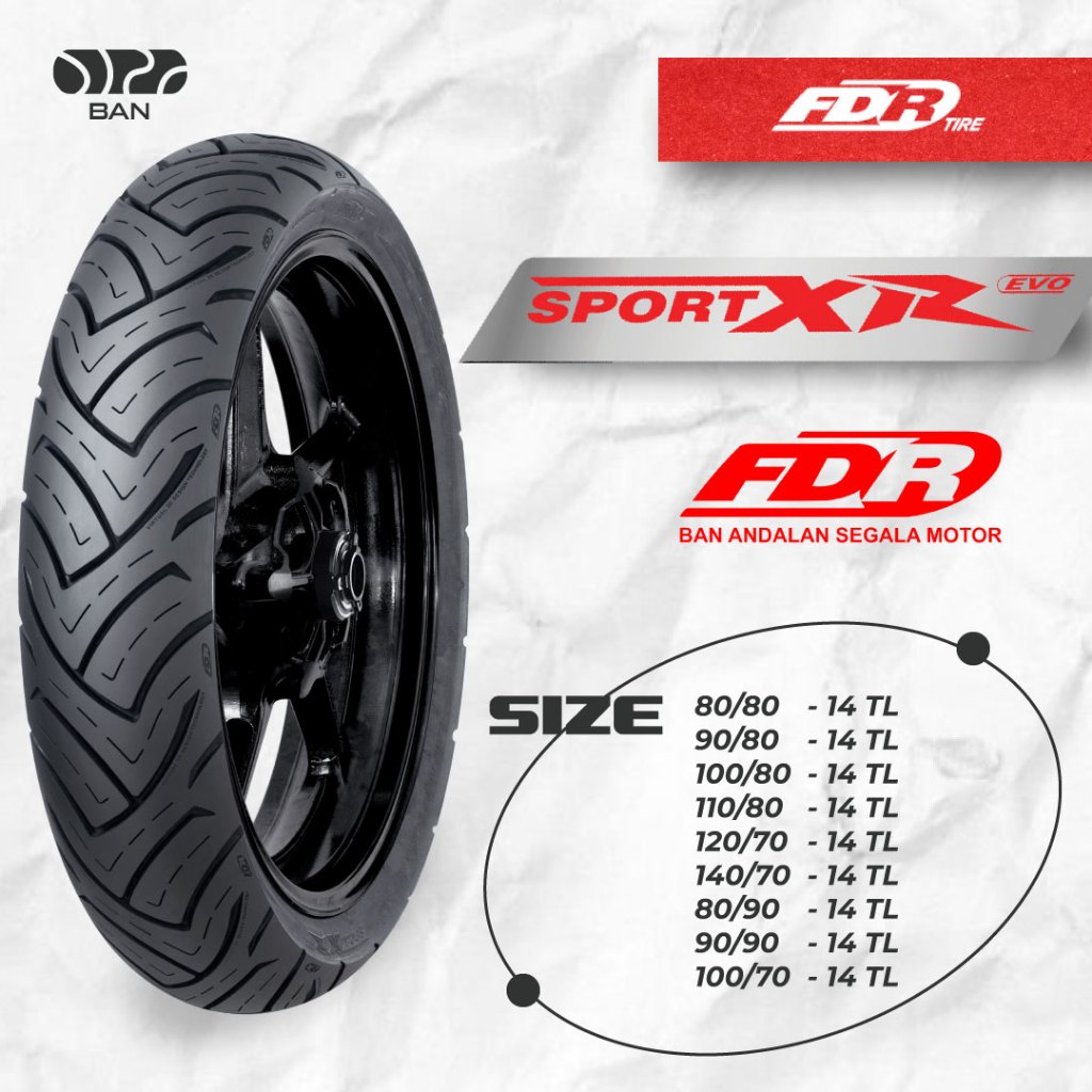 Jual FDR TL TIRE SPORT XR EVO Ring 14 Ban Motor Tubeless | Shopee Indonesia