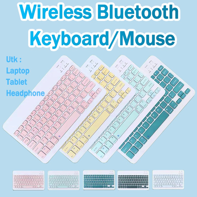 Jual Wireless Bluetooth Keyboard USB Office Silent Click Laptop ...
