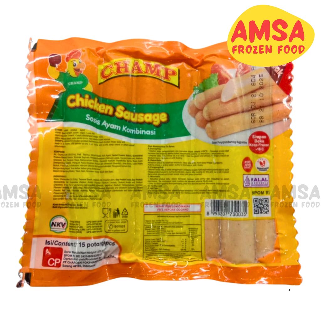 Jual Champ Chicken Sausage 375gr / Sosis Ayam isi 15 pcs | Shopee Indonesia
