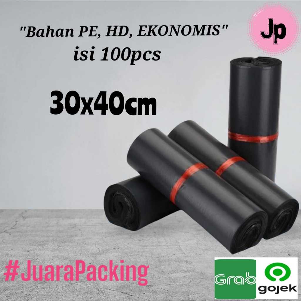 Jual Plastik Packing HD 30x40 isi 100pcs Plastik Polymailer Hitam ...