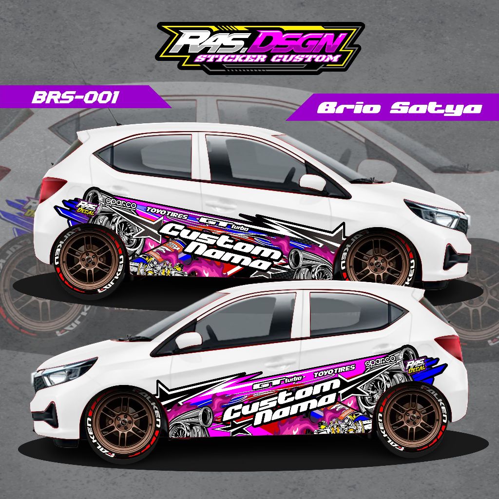 Jual DECAL STICKER MOBIL HONDA BRIO CUSTOM NAMA / STRIPING RACING HONDA ...