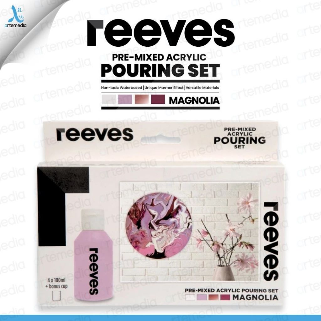 Jual Reeves Pre Mixed Acrylic Pouring Paint Magnolia Color Set | Shopee ...