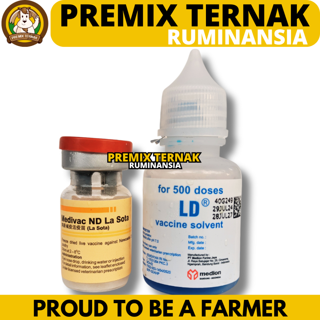 Jual VAKSIN ND LASOTA DOSIS 500 EKOR + PELARUT MEDIVAC MEDION - Vaksin ...