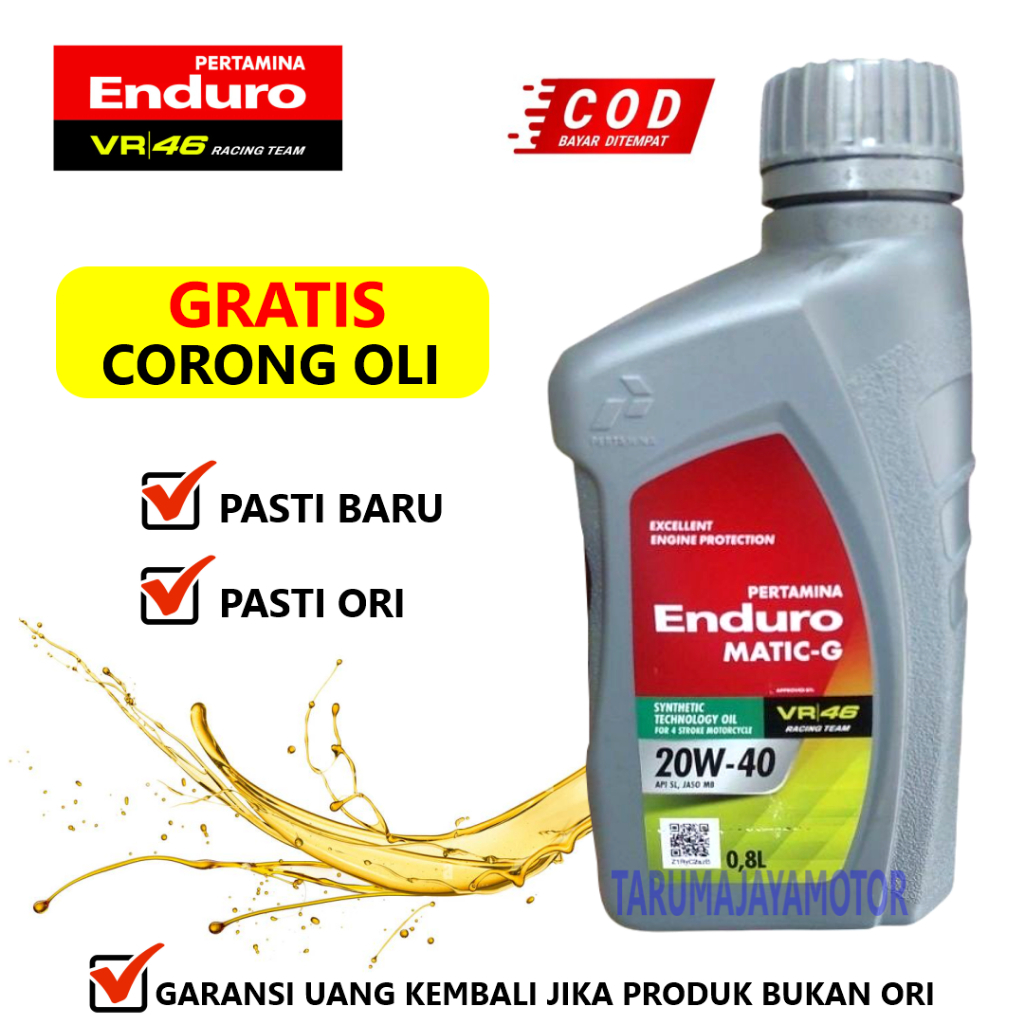 Jual Oli Mesin Pertamina Enduro Matic G 800ML 20w40 Motor Matik Scooter ...