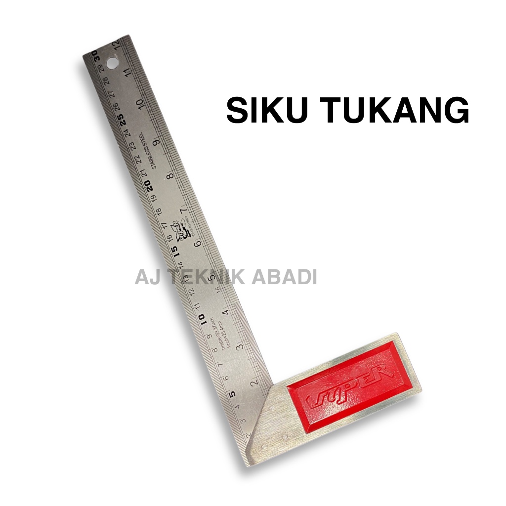 Jual Penggaris Siku Tukang 12 Inch Jumbo - Siku Meter 30cm / 12 ...