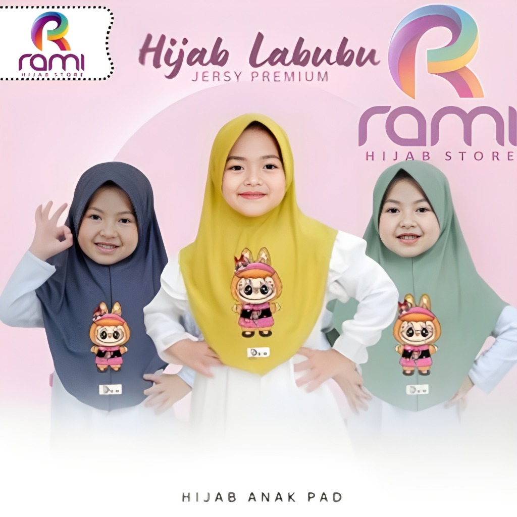 Jual RAMI-Jilbab Anak//hijab Anak Bayi LABUBU // Hijab LABUBU Anak ...