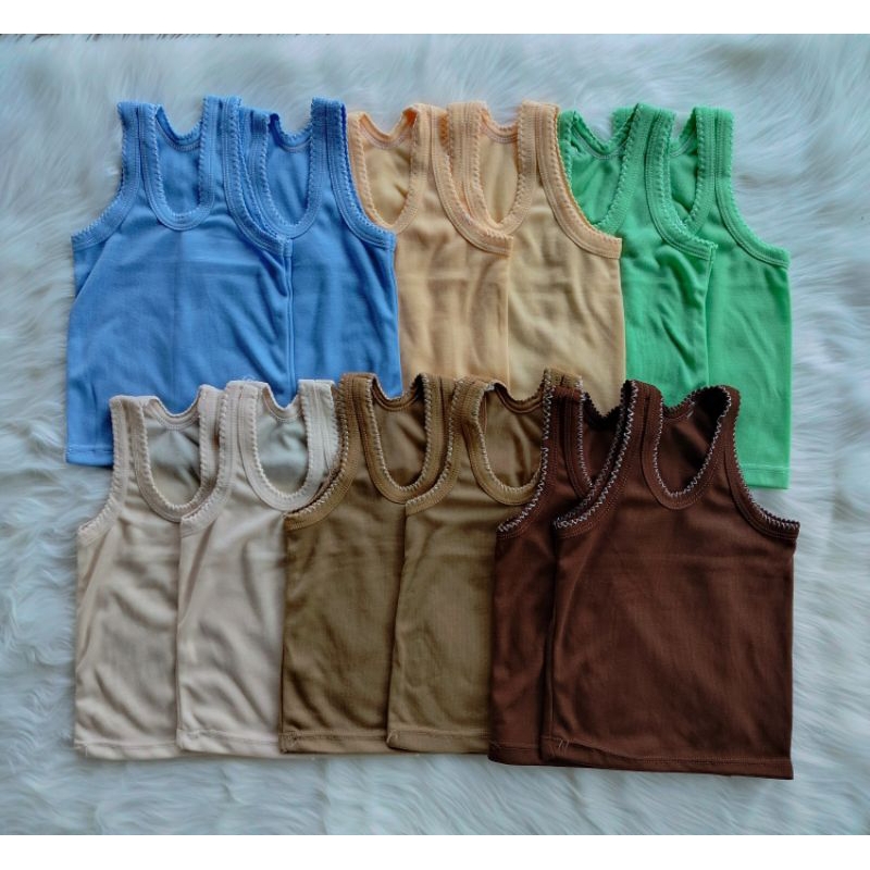 Jual singlet bayi warna tua isi 12 pcs dan 6 pcs coklat,kopi,krem ...