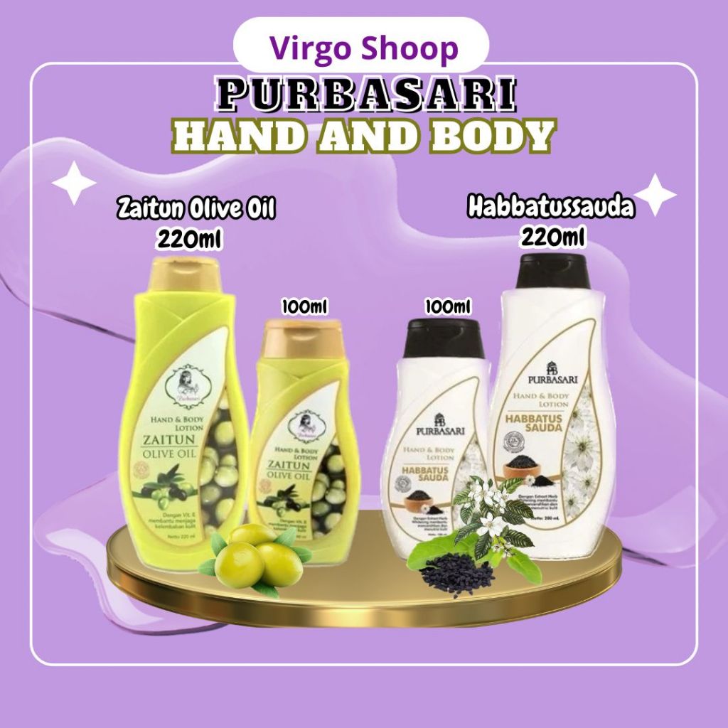 Jual ️VIRGO ️ Purbasari Hand & Body Lotion Zaitun Olive Oil - 100ml ...