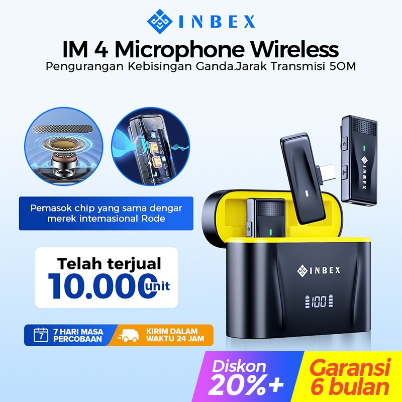 Jual INBEX IM4/8 Microphone Wireless Mic Clip on Dual Lavalier Mikrofon ...