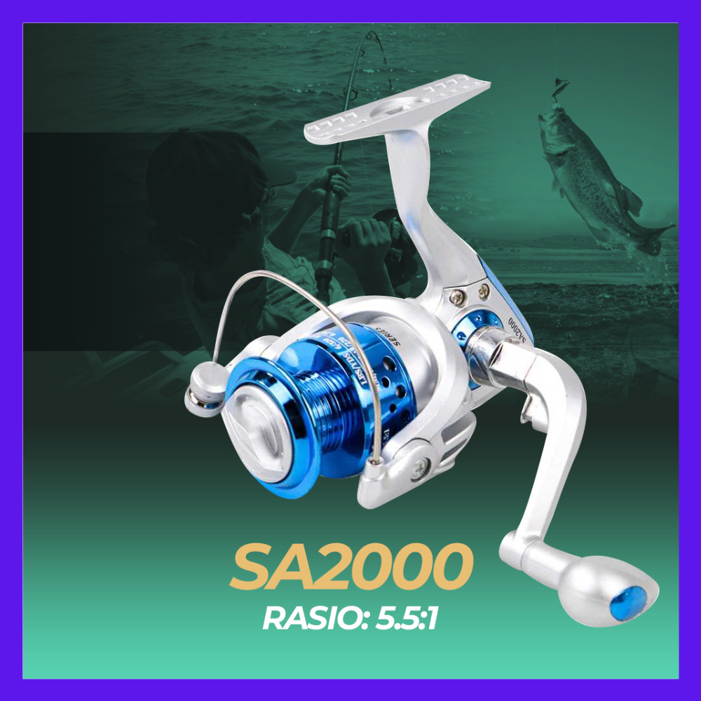 Jual Power Handle Reel pancing Spinning Fishing Reel 5.5:1 Gear Ratio ...