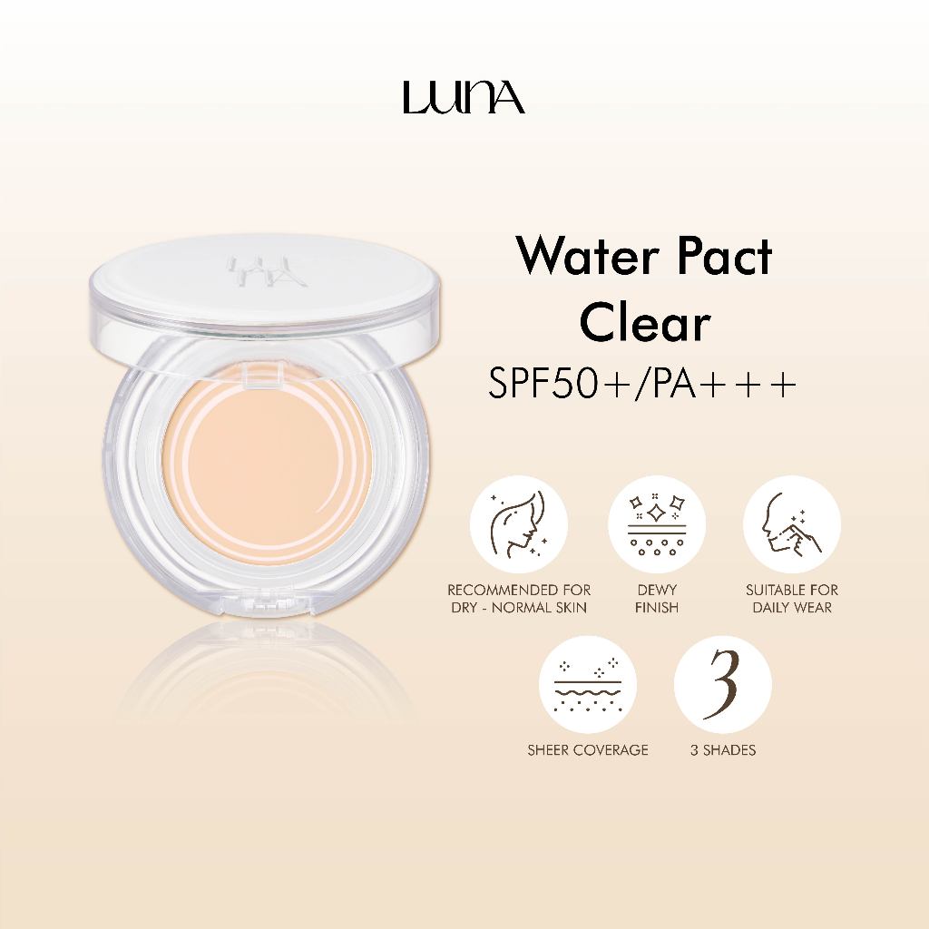Jual LUNA Water Pact Clear SPF50+/PA+++ 12.5g+Refill | Shopee Indonesia