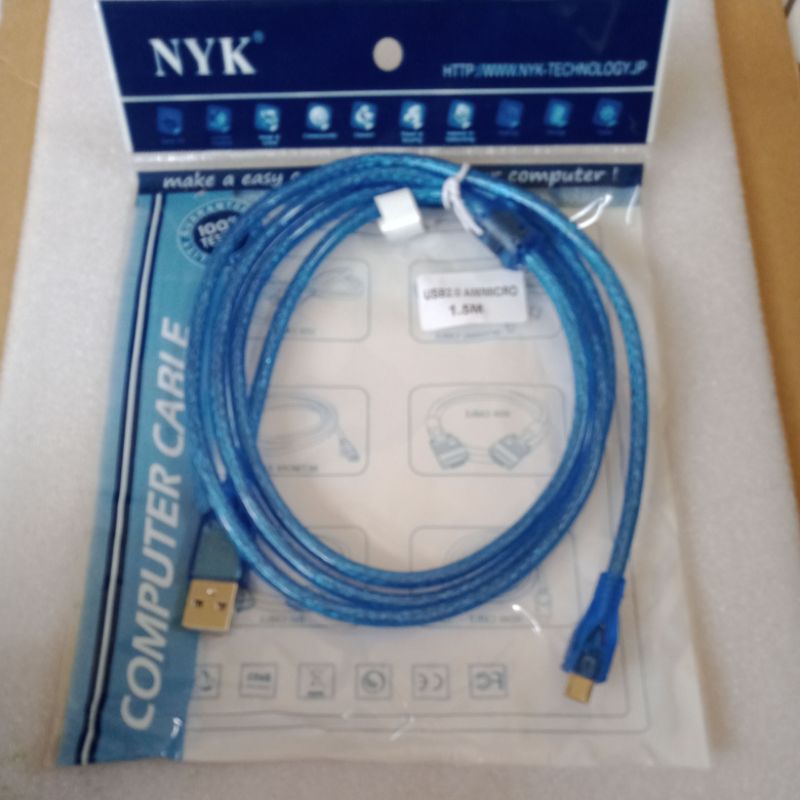 Jual KABEL USB STIK PS4 NYK 1,5M / KABEL USB MICRO USB 2.0 AM 1,5M ...