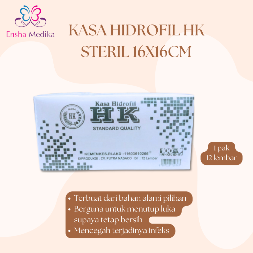 Jual HK Kasa Hidrofil 16x16 cm 1 Box isi 12 Lembar | Shopee Indonesia