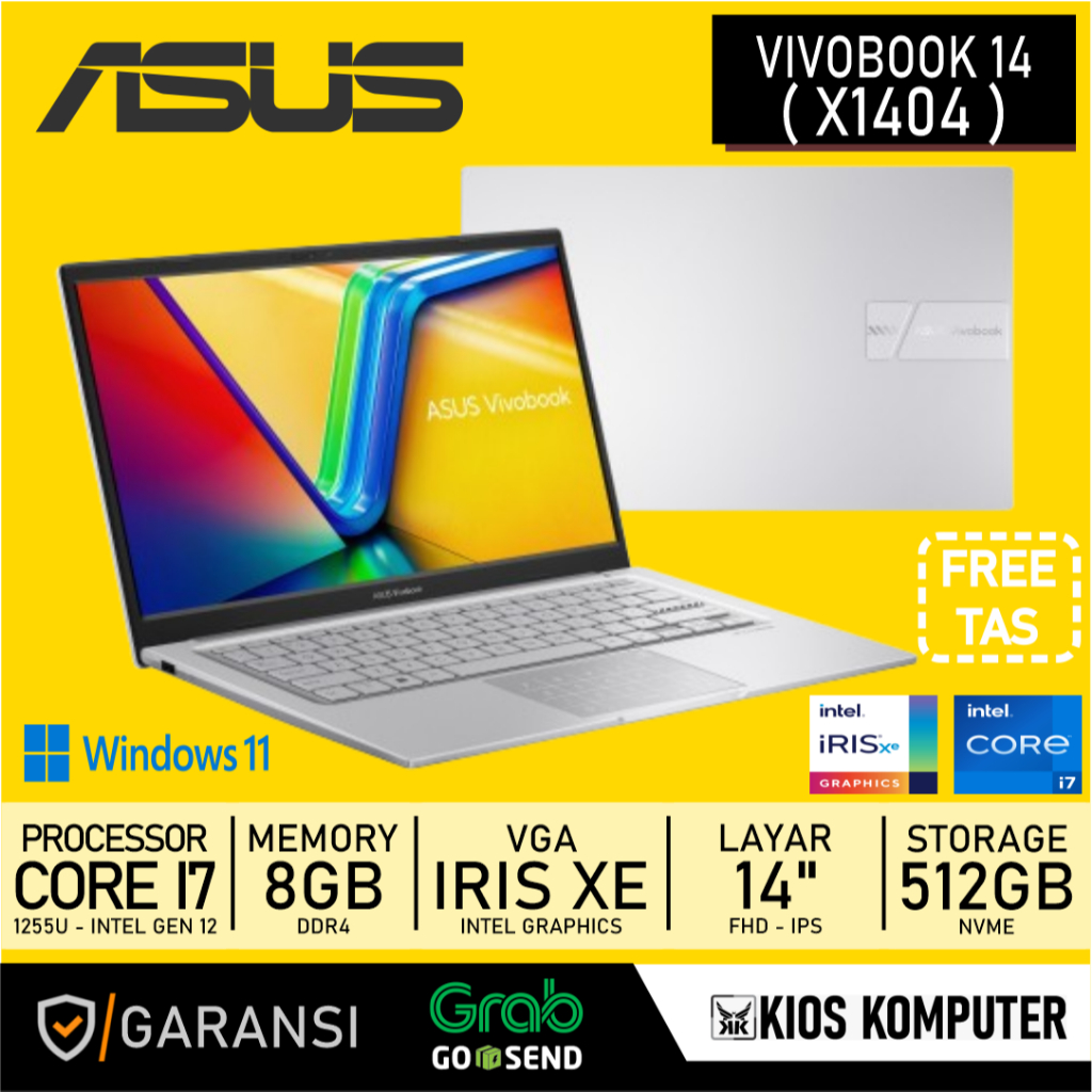 Jual ASUS VIVOBOOK 14 (X1404) CORE i7-1255U 8GB DDR4 RAM 512GB SSD 14 ...
