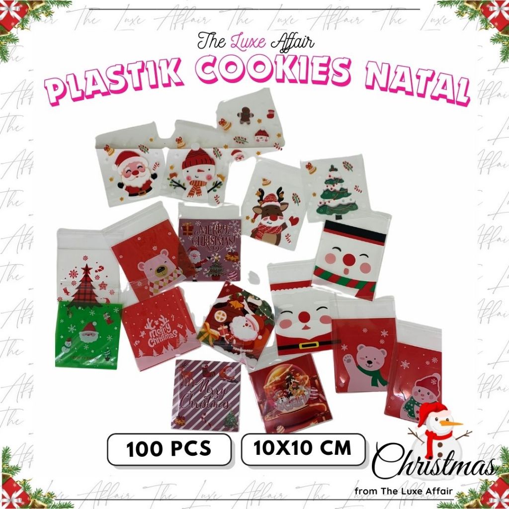 Jual Plastik Cookies Natal 10x10Cm (100pcs) Sudah Ada Len Plastik ...