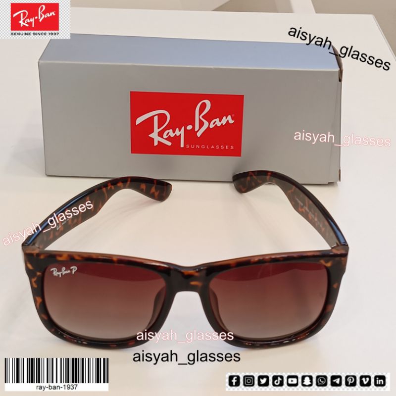Jual Kacamata brown Turtles RAY-BAN JUSTIN RB4165F ORI - Glossy Italia ...