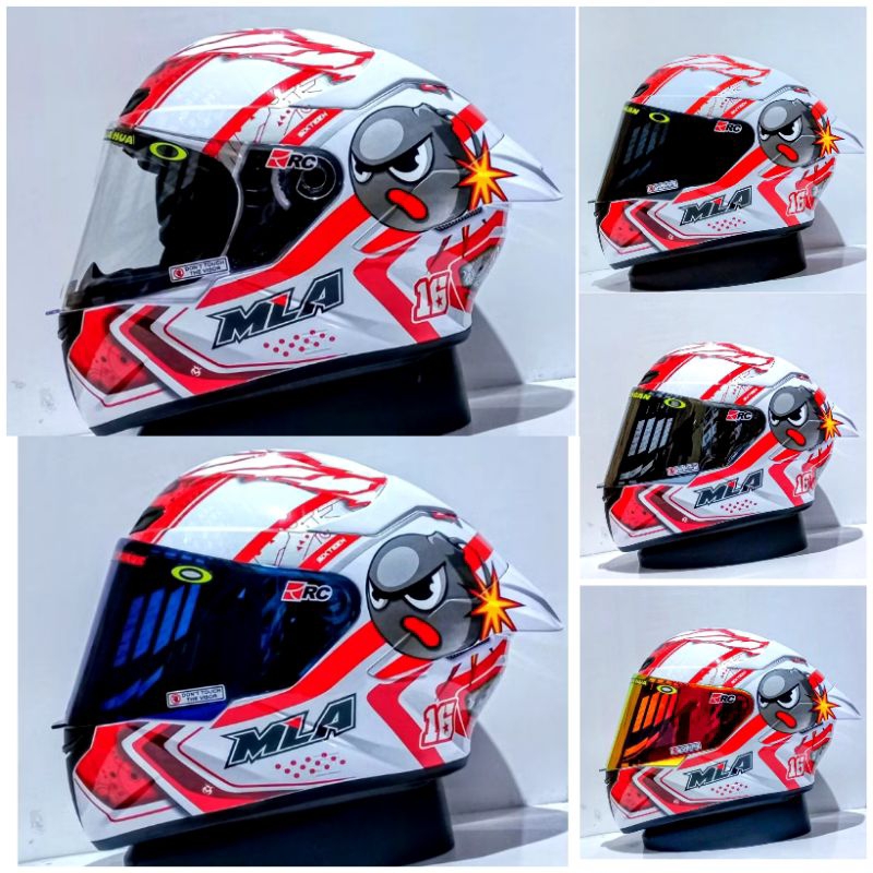 Jual HELM FULL FACE MLA TT COURSE MOTIF MARIO AJI | Shopee Indonesia