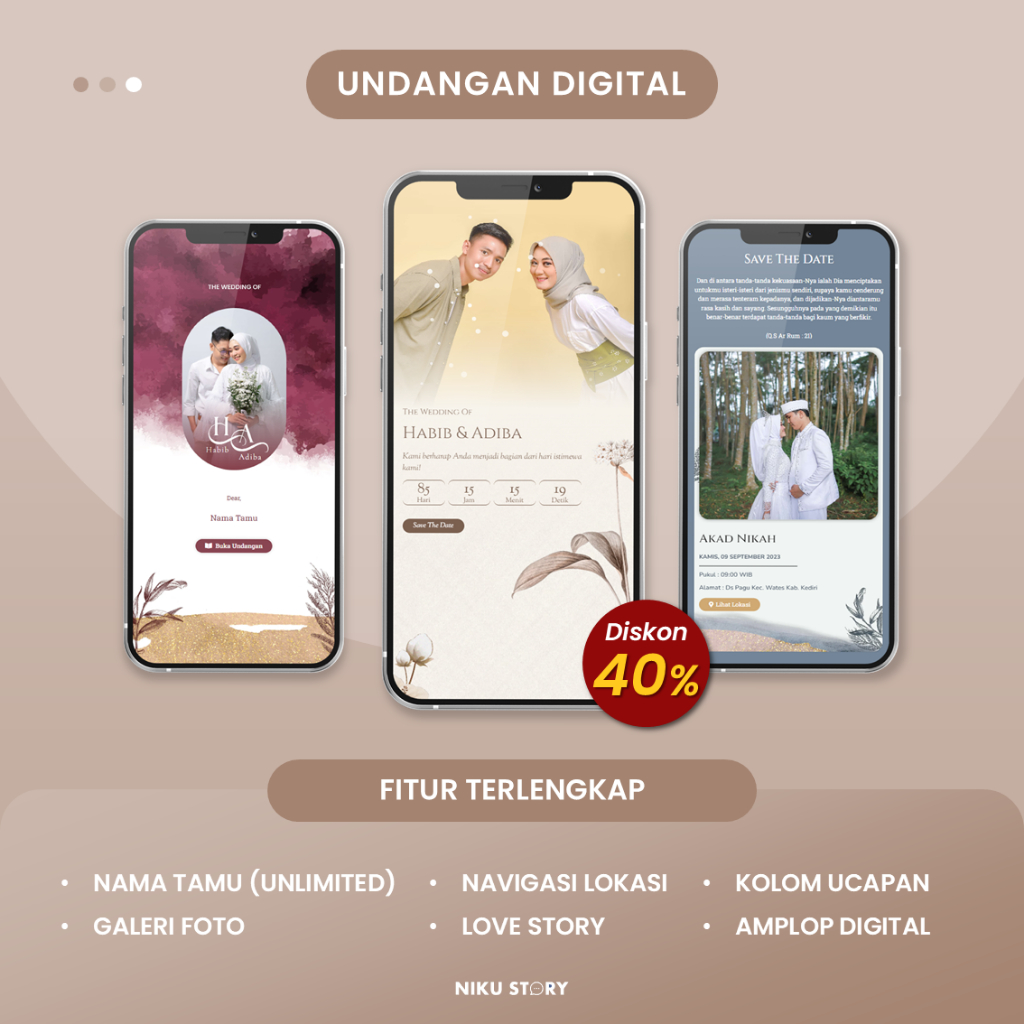 Jual Undangan Digital Website Pernikahan | Undangan Digital Online Web ...