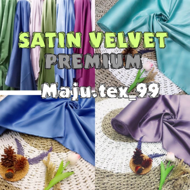 Jual Kain SATIN VELVET PREMIUM / Satin Velvet / Bahan Satin Velvet ...