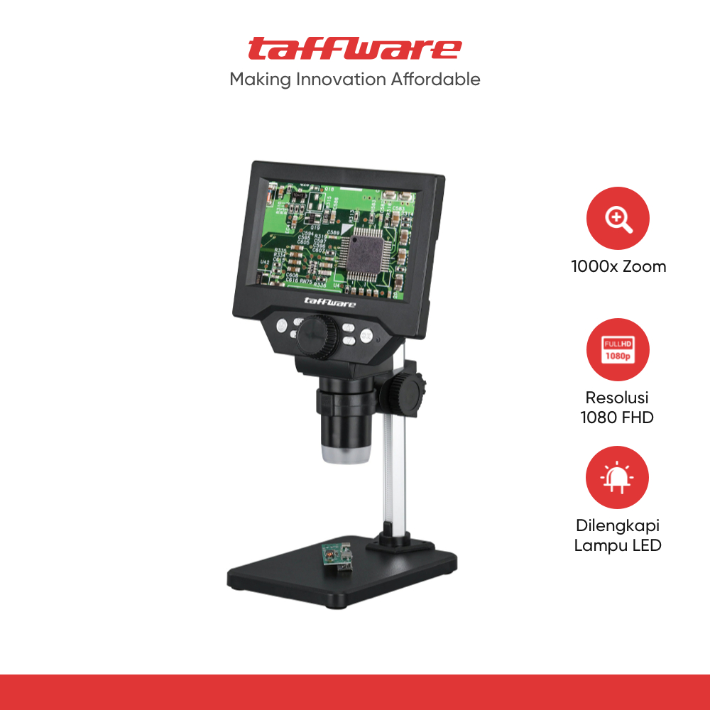 Jual Taffware Mikroskop Digital 10 MP Pembesaran 1000X LED Display - G5 ...