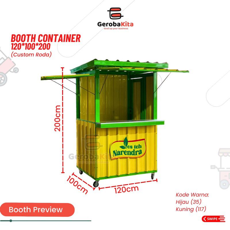 Jual Booth Container 120x100x200 Custom Roda | Shopee Indonesia