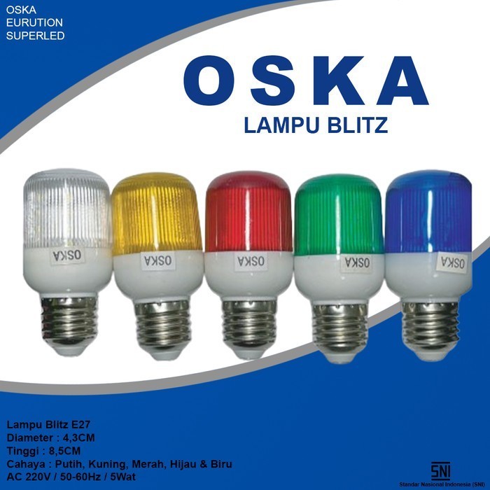 Jual OSKA Lampu LED Blitz Fitting E27 Strobe Flash 5W 5 Watt Peringatan ...