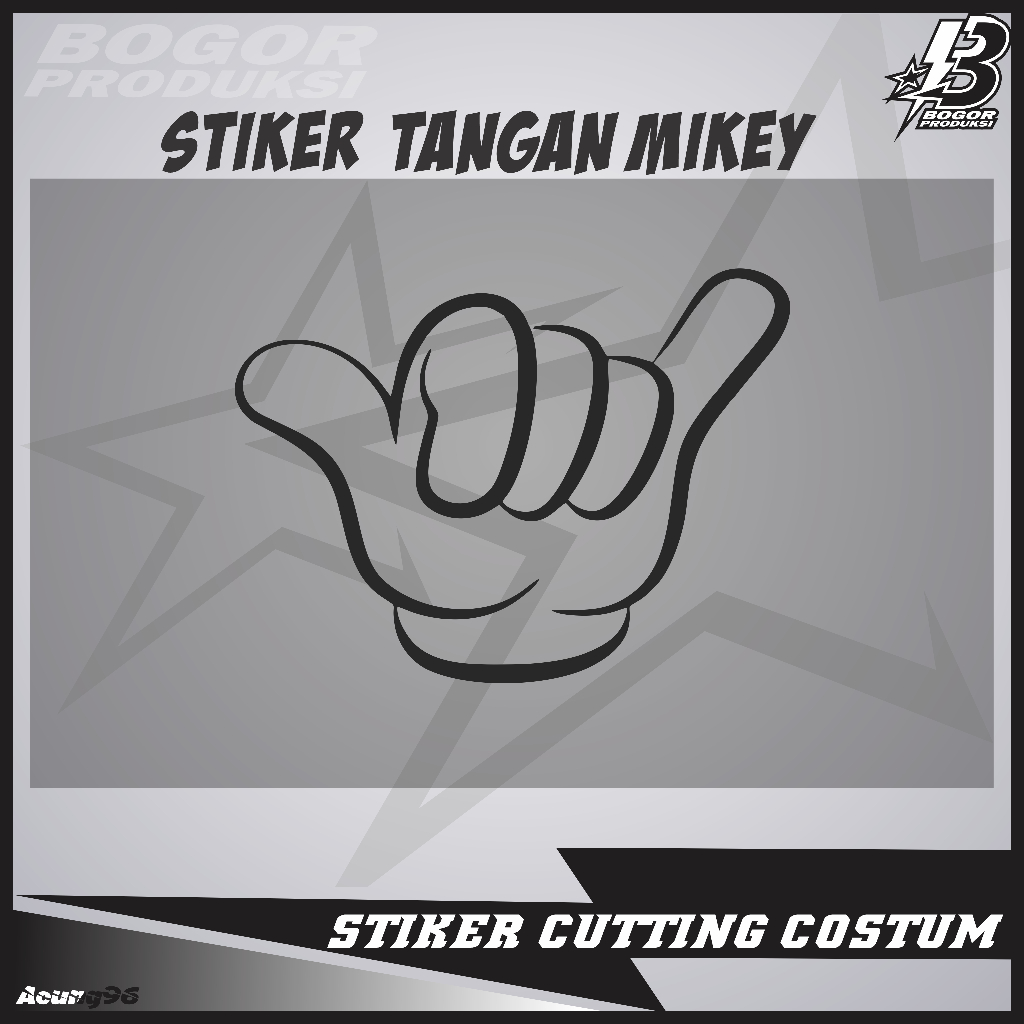 Jual Stiker Motor - Stiker Cutting Tangan Mickey Mouse Hitam COD ...
