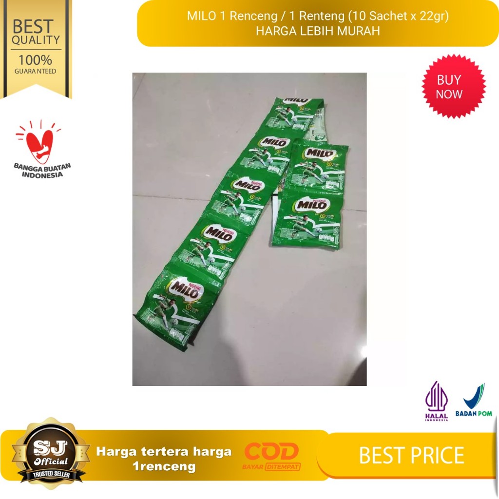 Jual MILO 1 Renceng / 1 Renteng (10 Sachet x 22gr) HARGA LEBIH MURAH ...