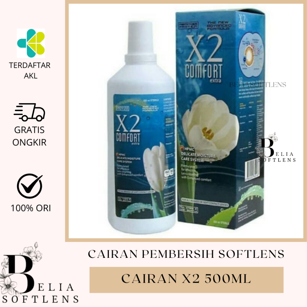 Jual Cairan Softlens X2 Comfort 500ML | Air Softlens Pembersih X2 500ML ...