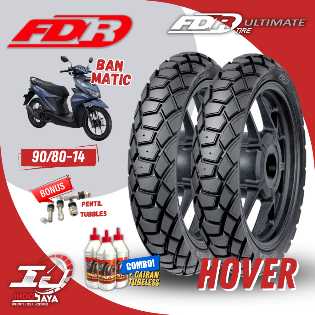 Jual [COD] BAN LUAR TUBELESS FDR HOVER RING 14 (90/80-14) R14 TUBLES ...
