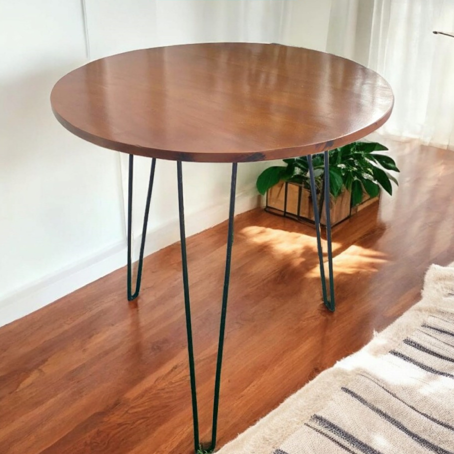 Jual Meja Bulat Minimalis Premium Kayu Solid (Tinggi 50cm) Mahoni ...