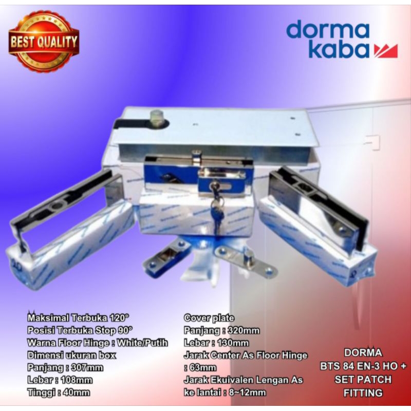Jual Floor Hinge Dorma Kaba/DormaKaba BTS 84 EN-3 HO 90° Original ...