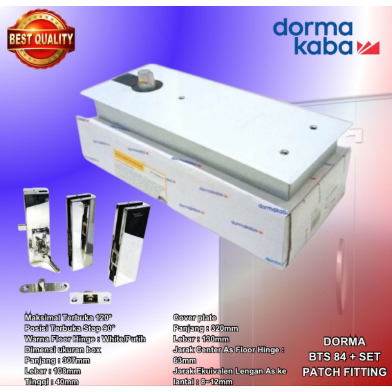 Jual Floor Hinge Dorma Kaba DormaKaba BTS 84 EN3 HO Hold Open 90° - White Original Garansi ...