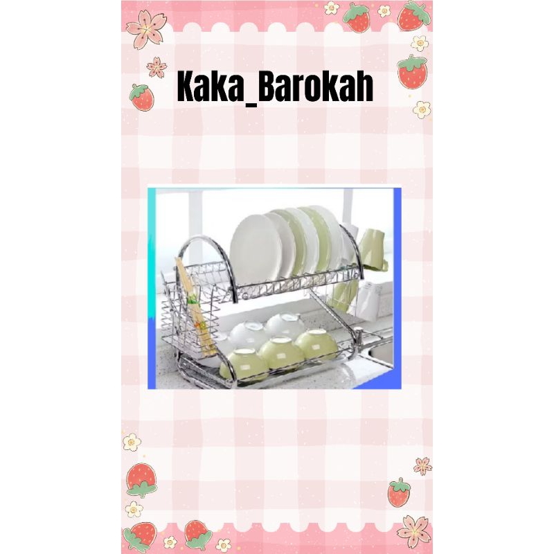 Jual Rak piring stainless/rak piring minimalis 2 susun | Shopee Indonesia