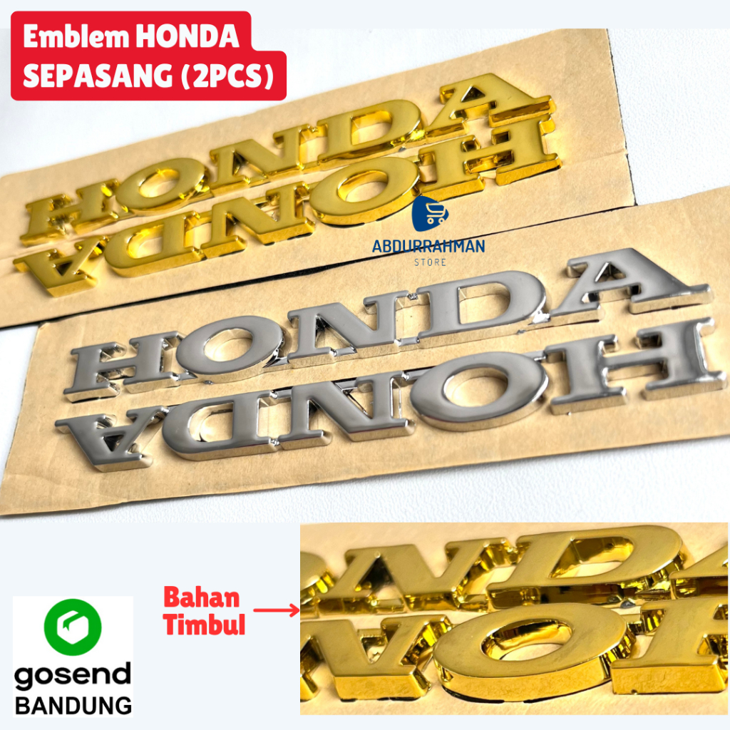 Jual 2PCS Emblem Stiker Sticker Motor Tulisan Logo "HONDA" Bahan ABS ...
