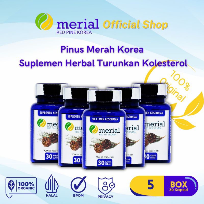 Jual Merial Red Pine Korea Original - Isi 30 Kapsul Atasi Kolesterol ...