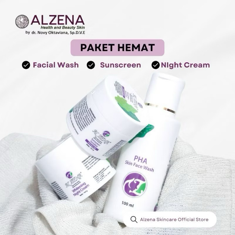 Jual ALZENA SKINCARE PAKET HEMAT WHITENING ISI 3 PRODUK (Facial Wash ...