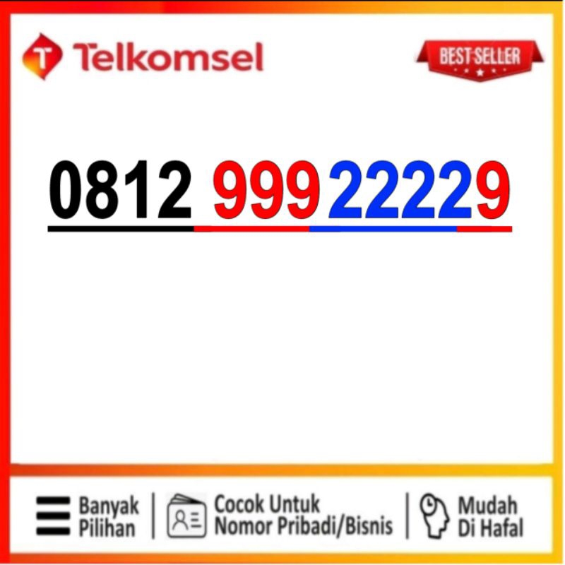 Jual nomor cantik kartu perdana telkomsel triple kwartet 999 2222 | Shopee Indonesia