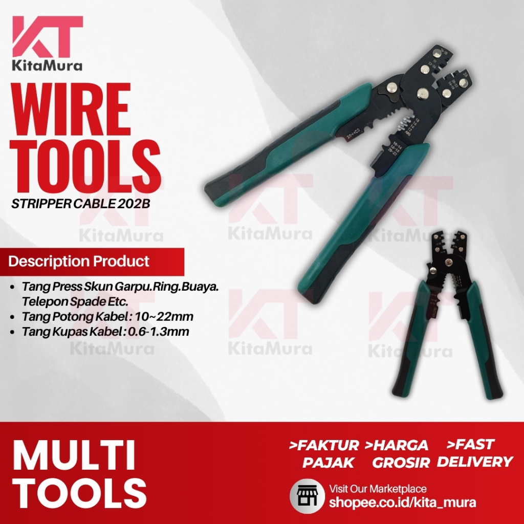 Jual Tang Crimping Kupas Potong Kabel || Wire Pliers Tang Crimping ...