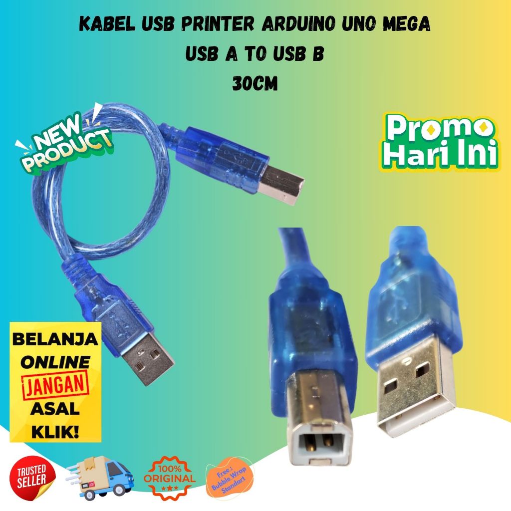 Jual Kabel USB Printer Arduino Uno Mega USB A To USB B 30cm | Shopee ...
