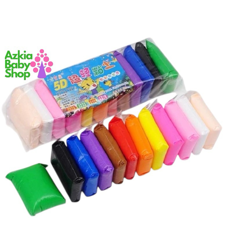 Jual Mainan Anak Clay Polymer isi 12 PCS Clime Set Soft ClayDough ...