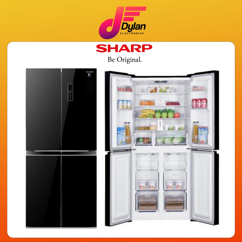Jual Kulkas Sharp 4 Pintu SJ-IF51PG-BK Lemari Es New Queen Series Black Glass Door | Shopee ...
