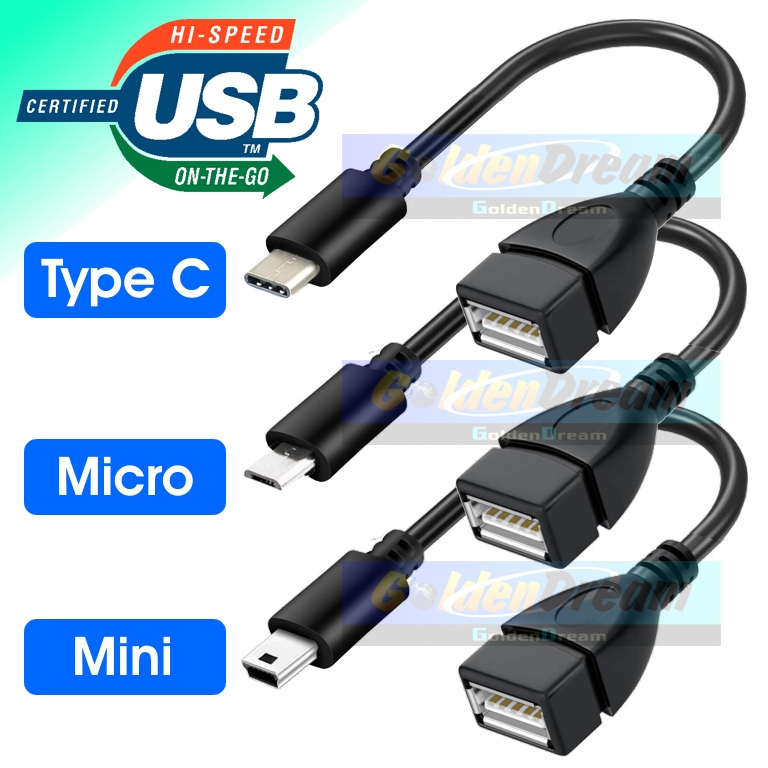 Jual KABEL USB OTG Cable - Type C Micro USB Mini USB Converter High ...